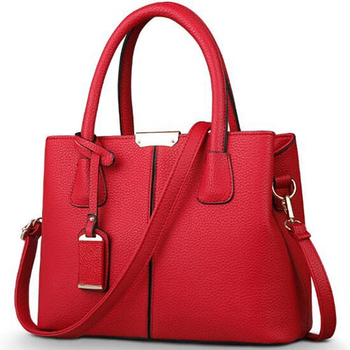 Women PU Leather Handbags Ladies Large Tote Bag Female Square Shoulde ...