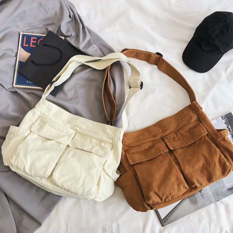 Girl Handbag Canvas Teenager Shoulder Bags Teenage Women's Messenger ...